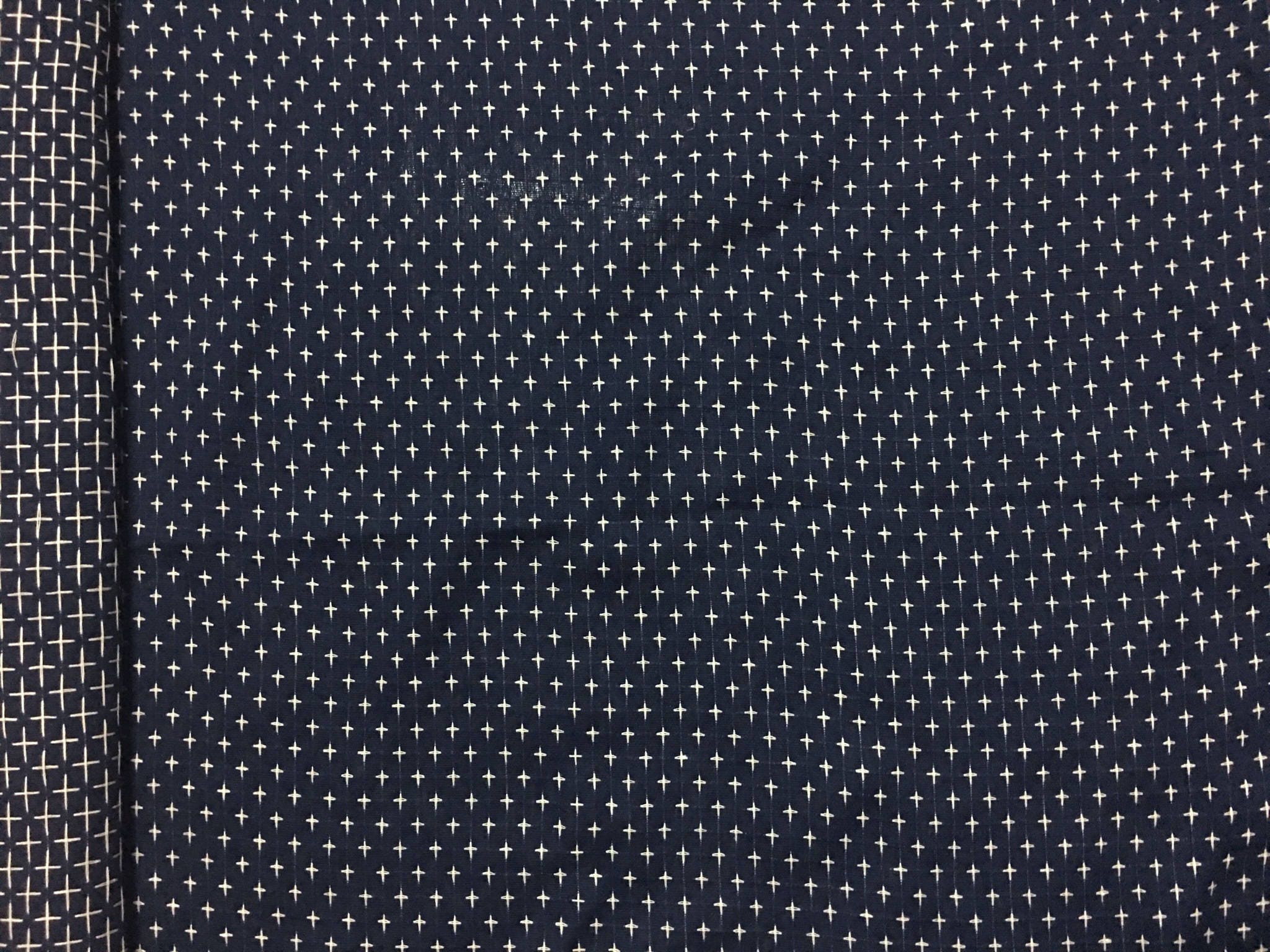 Japanese Full Sashiko Indigo Blue Fabric Vintage Style Hand - Etsy