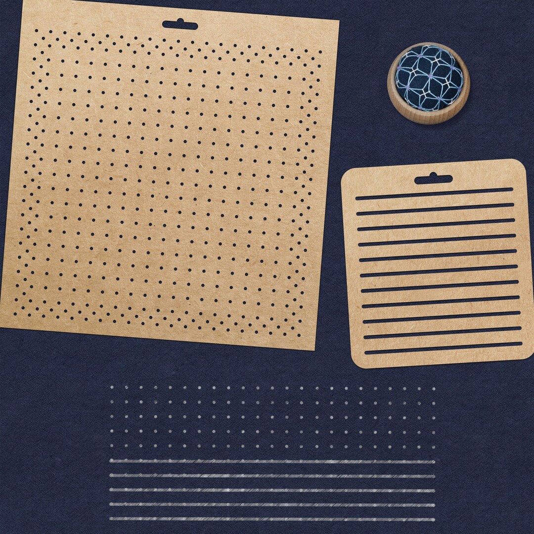 Acrylic Stencil for Sashiko | GRID DOT - Sashiko Stencil Quilting LINE ...