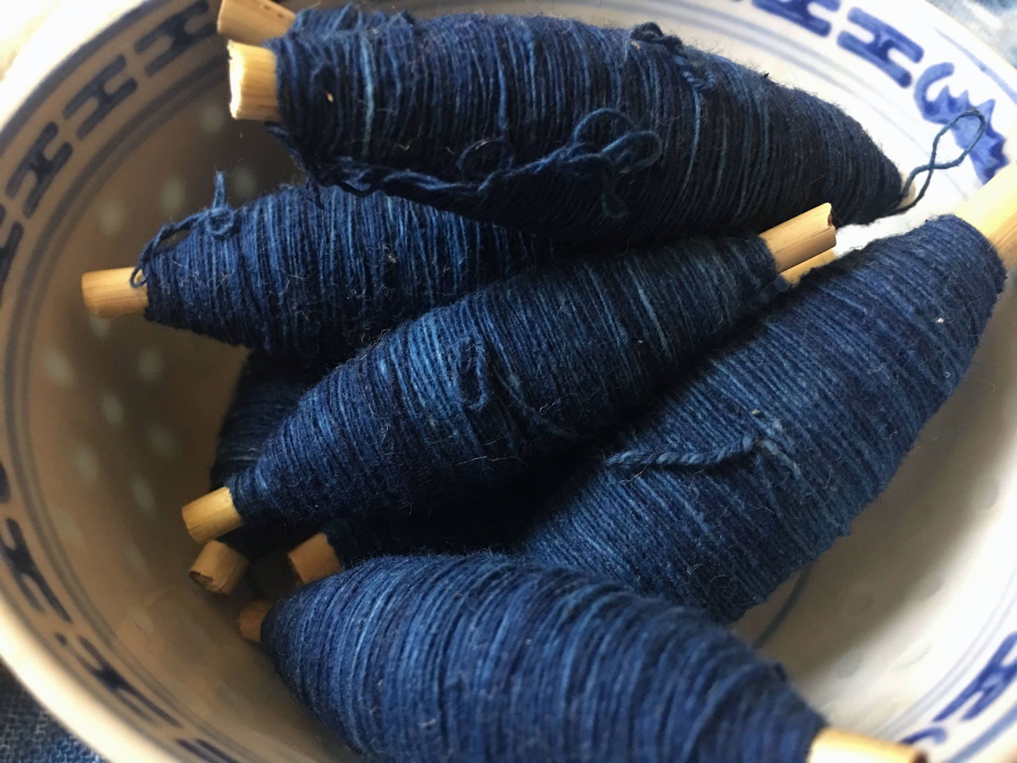 Shibori Indigo Cotton Thread/ Yarn Sashiko Blue dyed good | Etsy