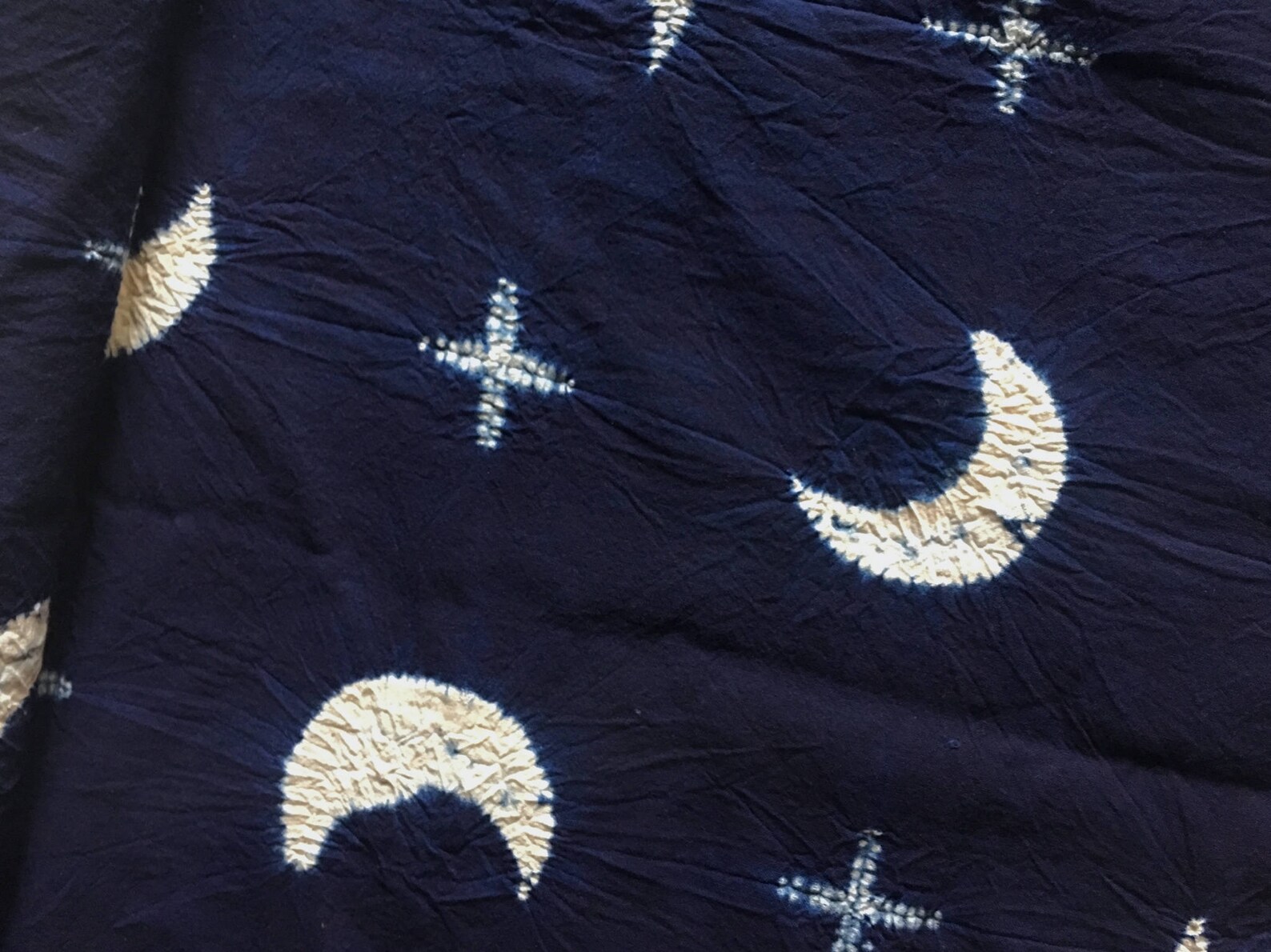 Moon Indigo Blue Cross Cotton Fabric Tie Dyed Blue Cloth | Etsy