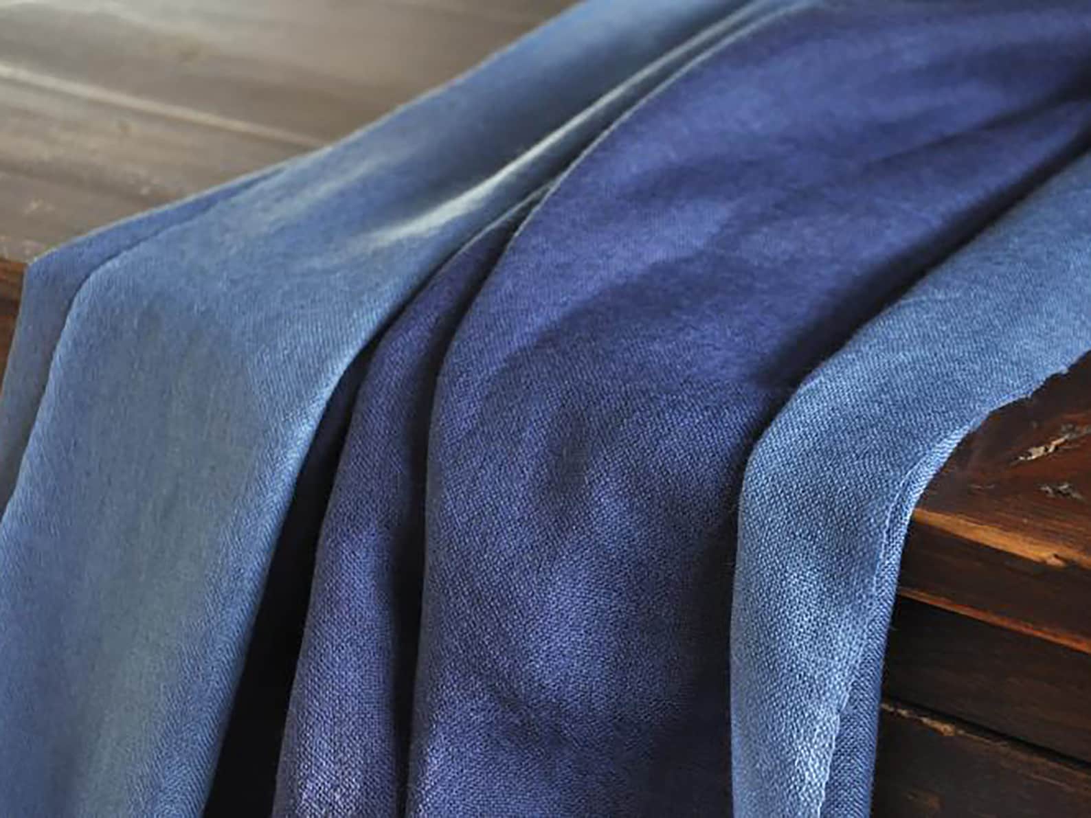 Gradient Indigo Wool Scarf Shibori Dyed Indigo Scarf Gift - Etsy