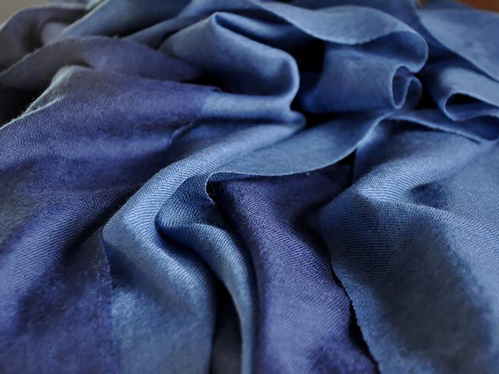 Gradient Indigo Wool Scarf Shibori Dyed Indigo Scarf Gift - Etsy
