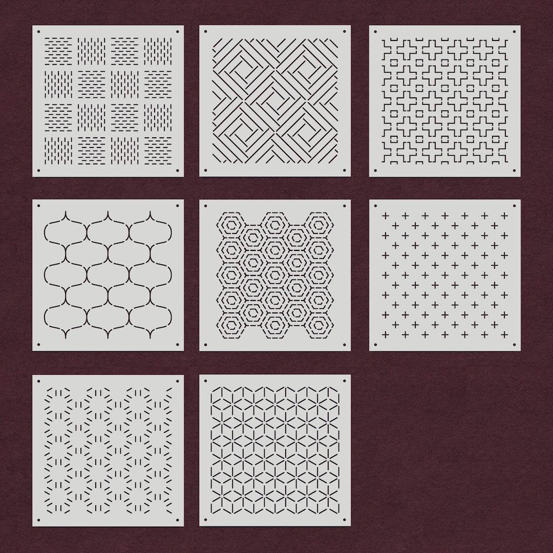 Sashiko Stencils - Dot Embroidery Patterns or Quilting Stencils Line ...