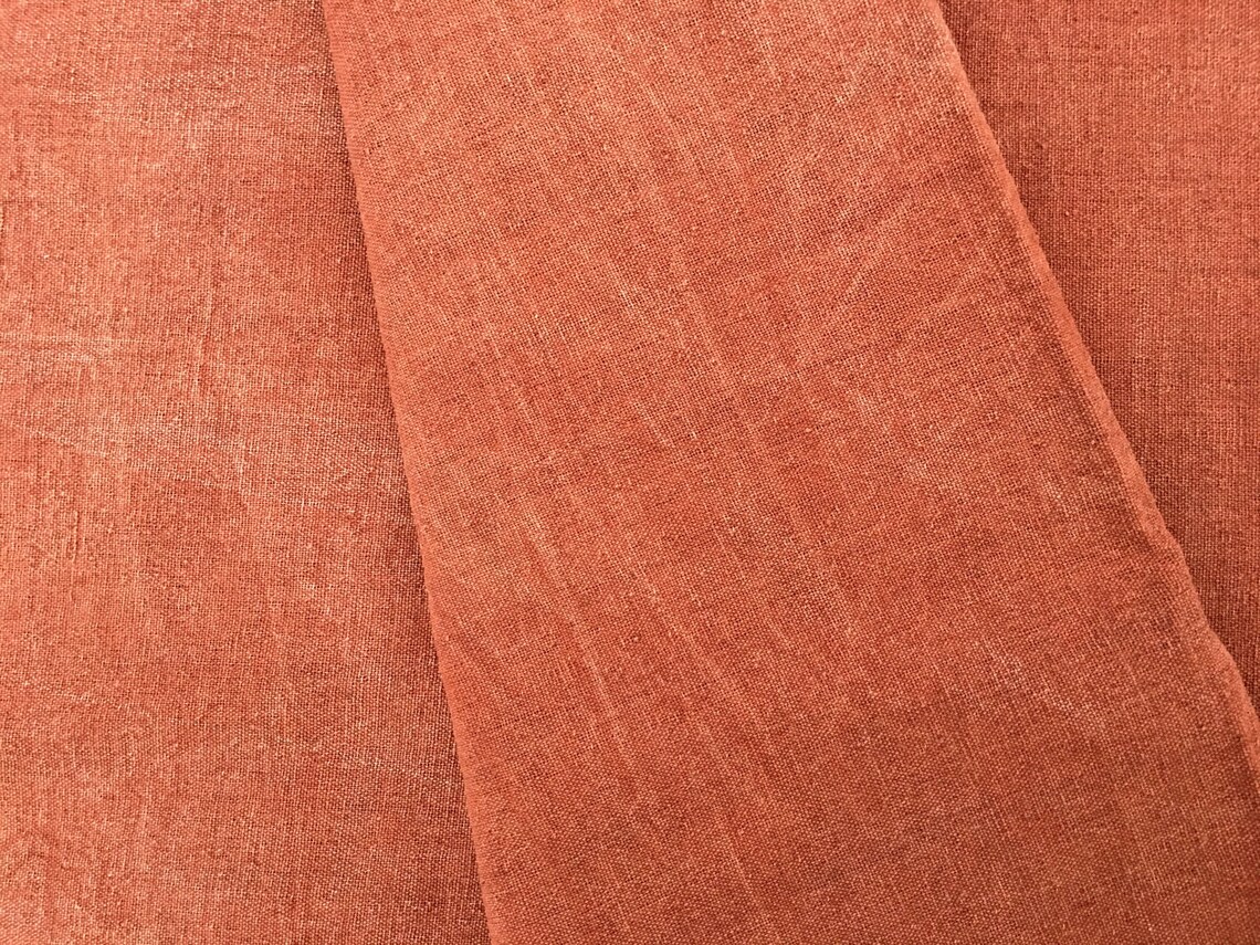 Natural Plant Dyes Brick Red Cotton Fabric Tie Dyed Solid - Etsy