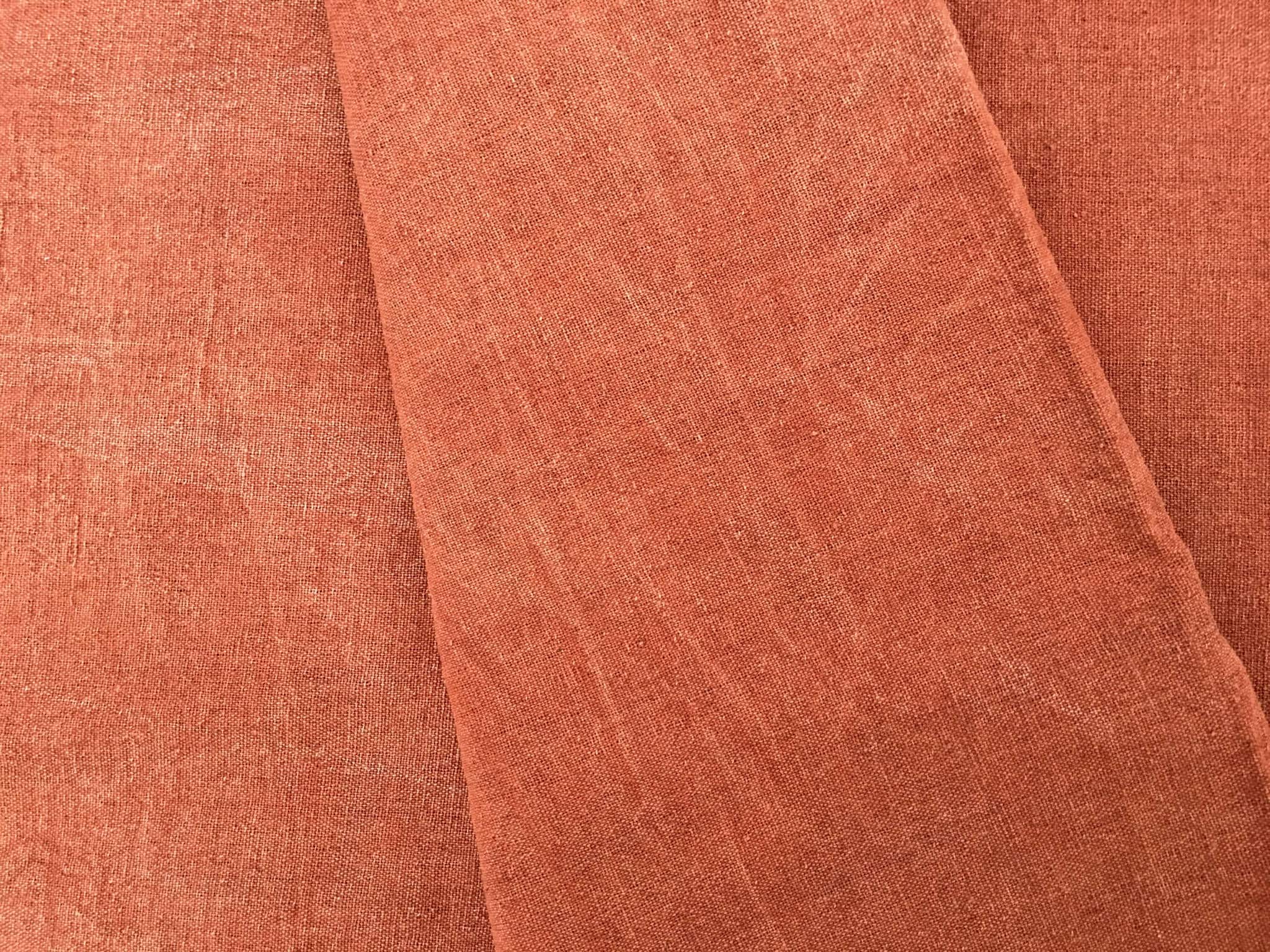 Natural Plant Dyes Brick Red Cotton Fabric Tie Dyed Solid - Etsy