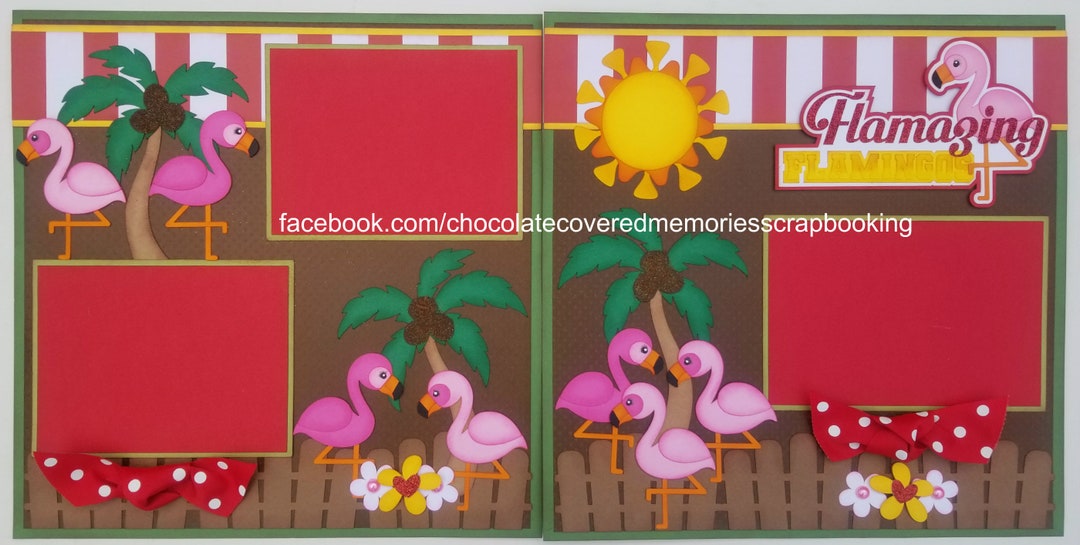 Flamazing Flamingos Flamingo Layout 12x12 Premade Scrapbook Layout ...