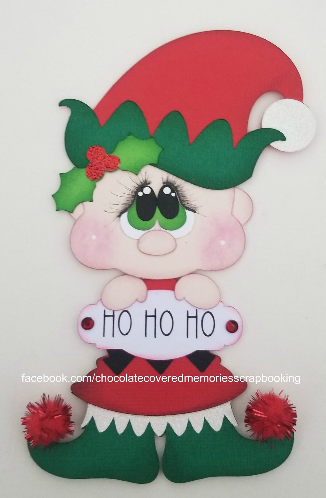 Christmas Elf Boy Premade Paper Piecing Scrapbook Scrapbooking Die Cut ...