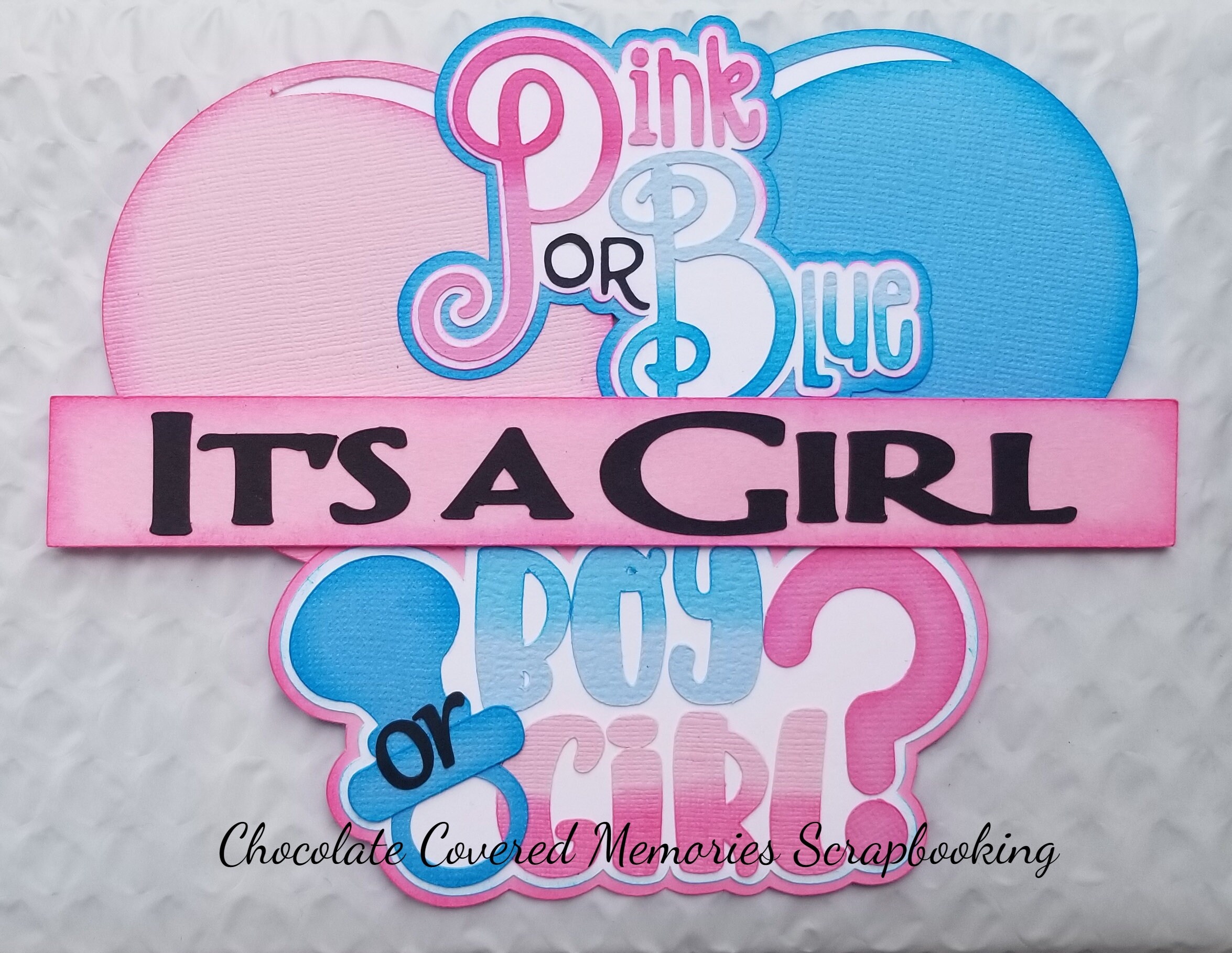 Gender Reveal Baby Title GIRL Premade Paper Piecing Scrapbook ...