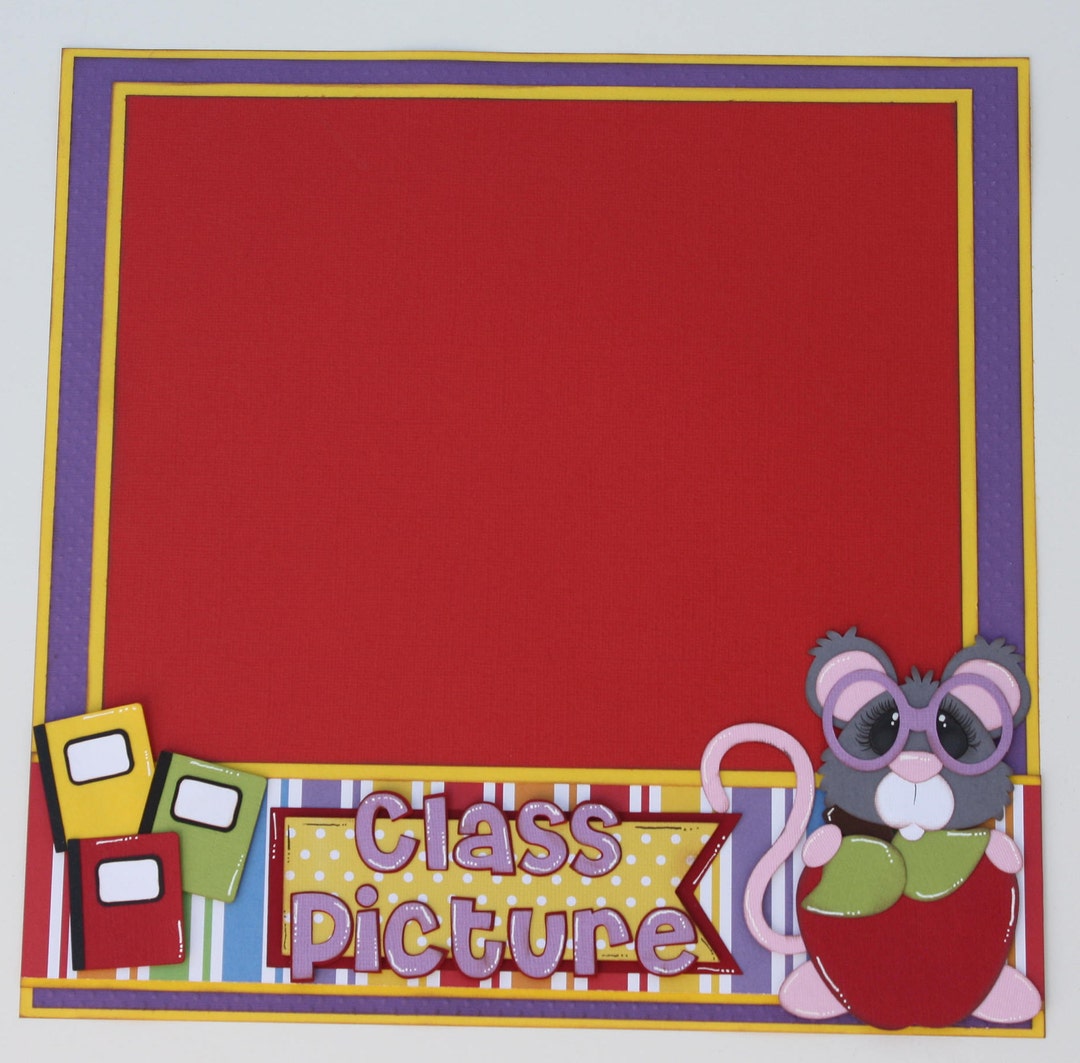 Class Picture 1 Premade Scrapbook Page Paper Piecing for Album 12x12 ...