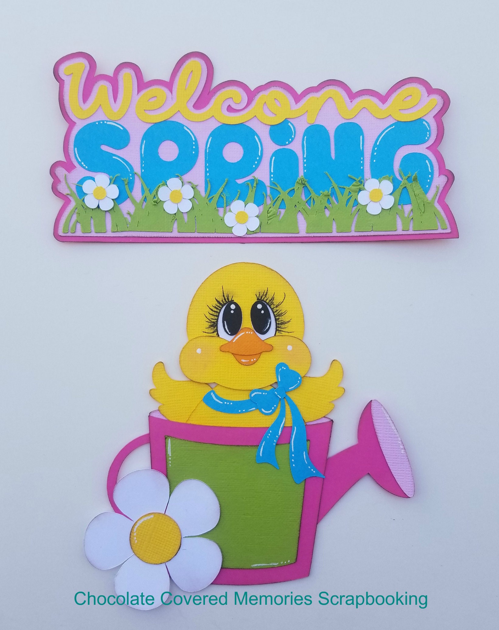 Welcome Spring Title and Premade Paper Piecing Scrapbook - Etsy