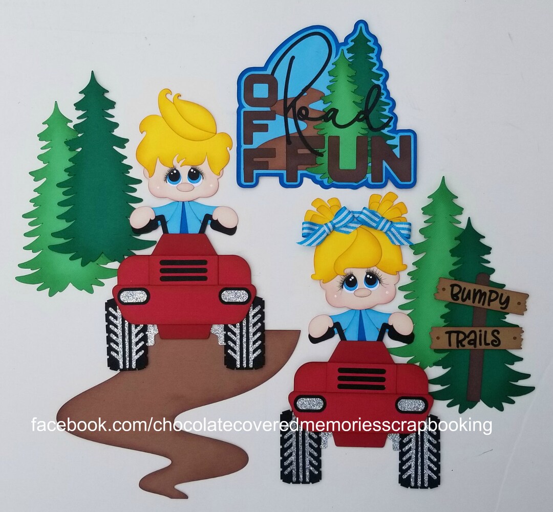Off Road Fun 4 Four Wheeler Title and Premade Paper Piecings Scrapbook ...