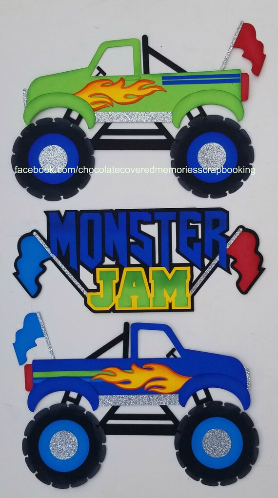 Monster Jam Truck Set 3 Pc Premade Paper Piecings for | Etsy