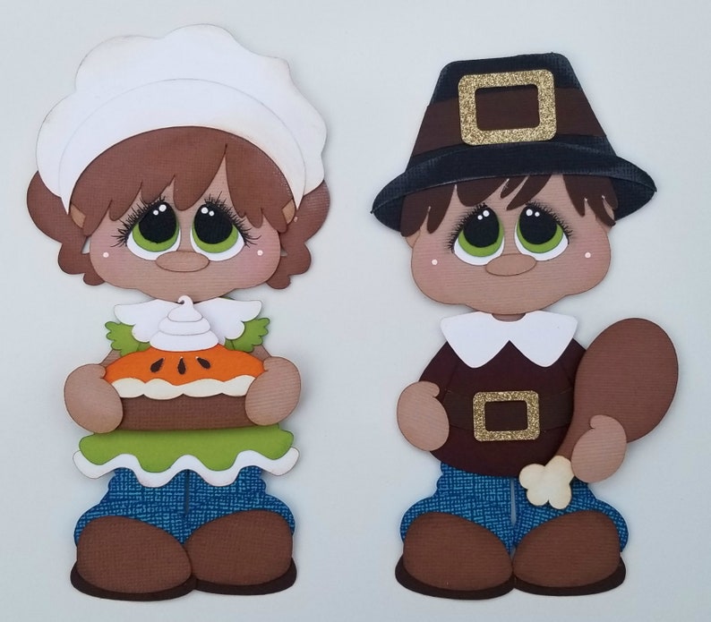 Pilgrim Kids Paper Piecing Scrapbook Scrapbooking Die Cut Cuts ...