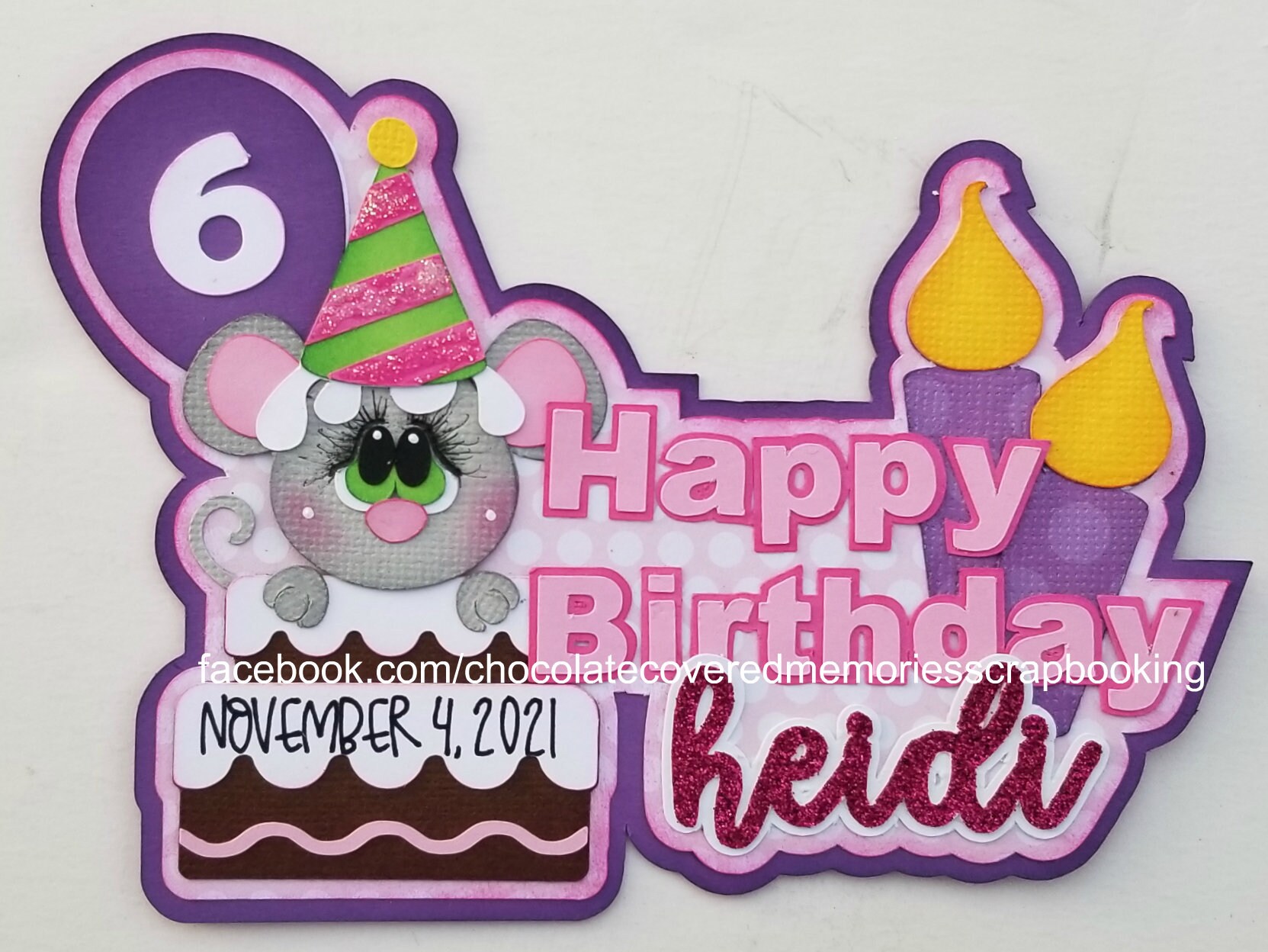 Customized Happy Birthday Mouse Cake Title Premade 12x12 Paper - Etsy