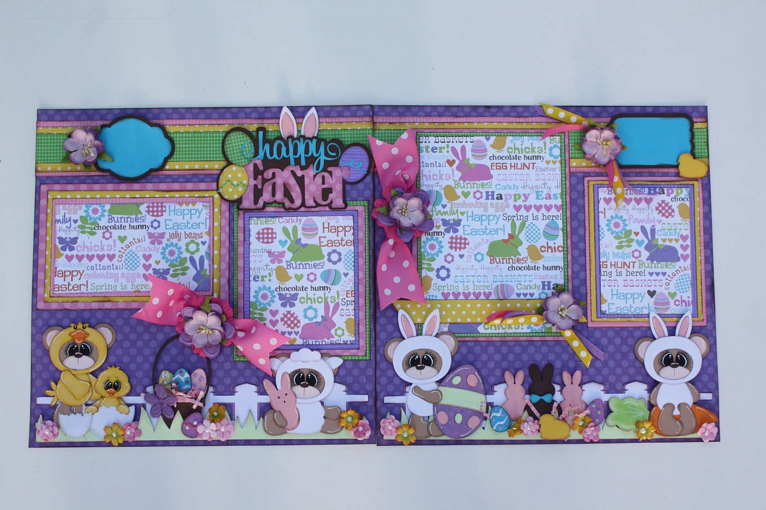 HAPPY EASTER 2 Premade Scrapbook Pages Layout 12x12 Paper Piecing ...