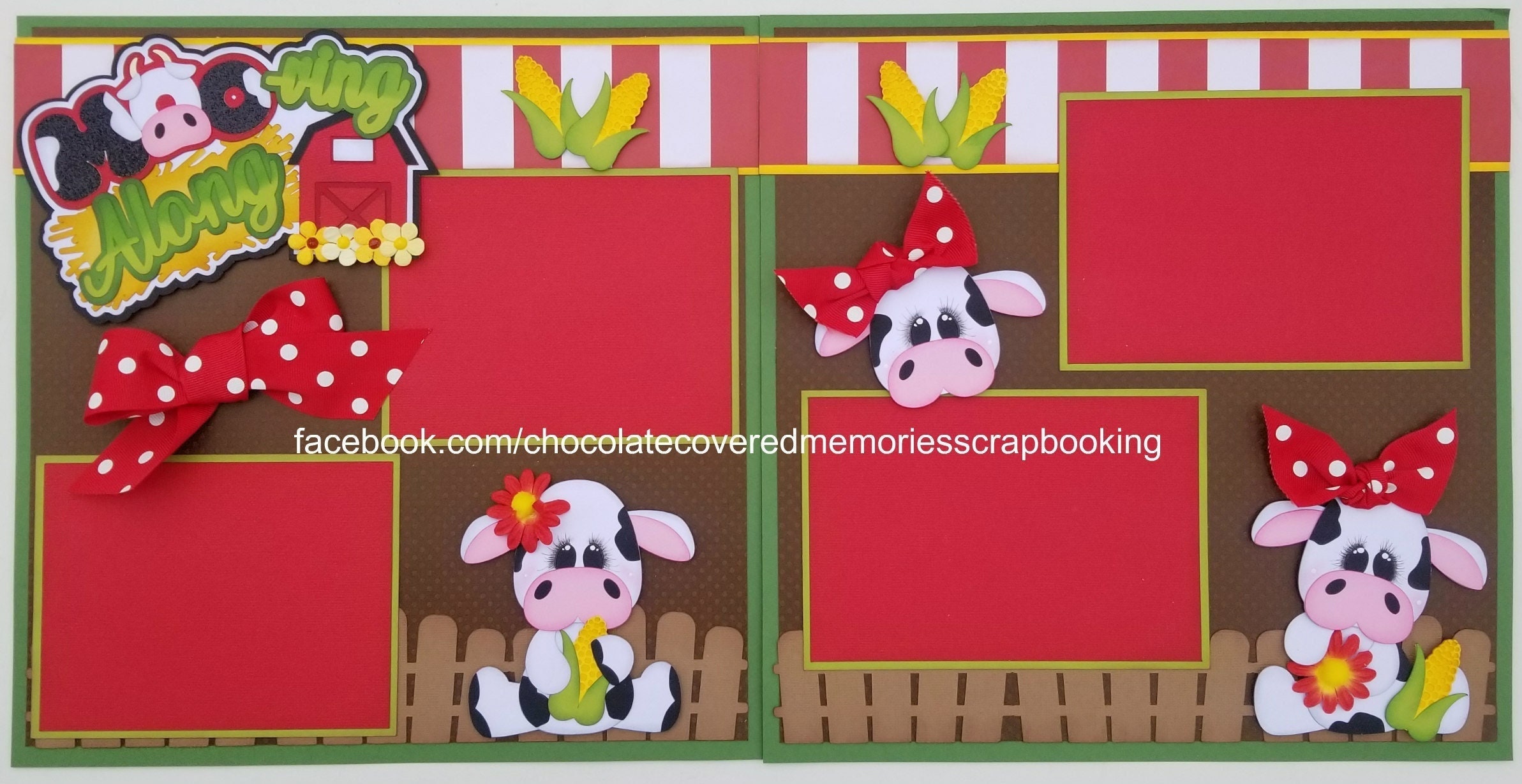 Moo-ving Along Cows Premade Scrapbook Page Paper Piecing for Album ...