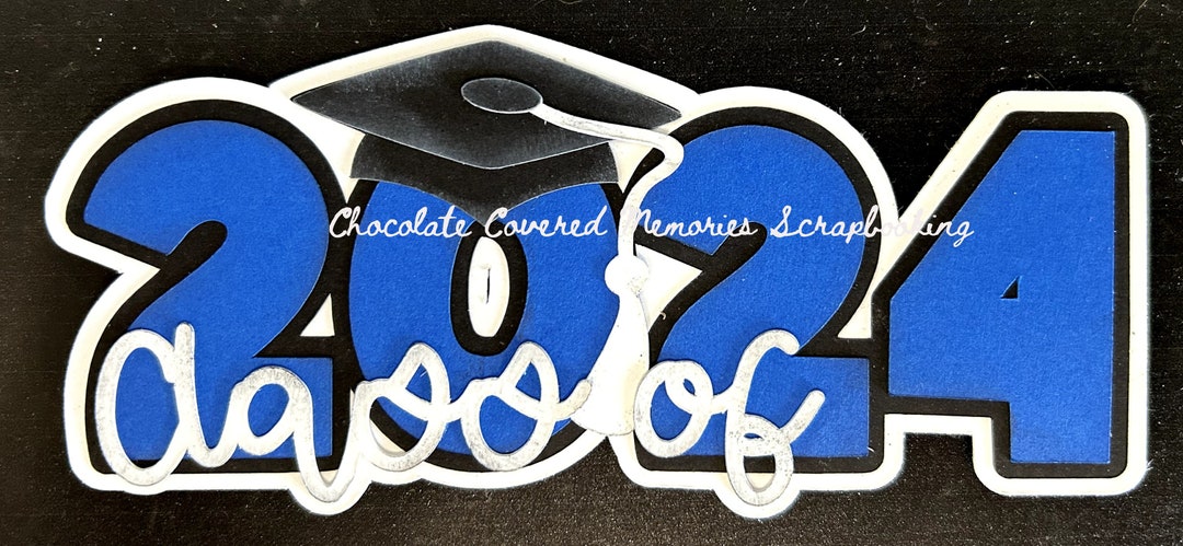 Class of 2024 Blue Graduation Graduate Title Premade Pre-made Paper ...