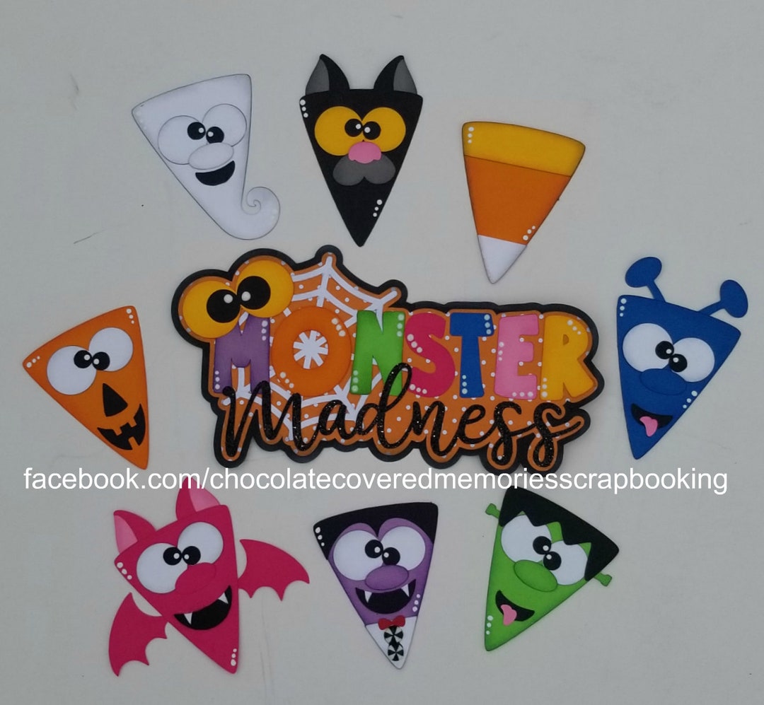 Monster Madness Halloween Title and Banner Pieces Premade - Etsy