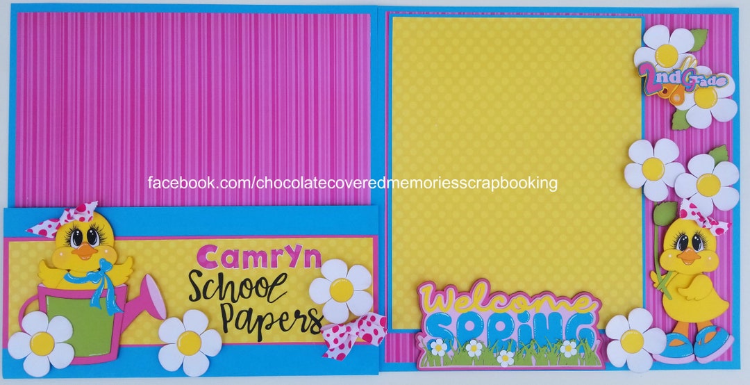 Welcome Spring School 12x12 Premade Two Page Scrapbook Layout - Etsy