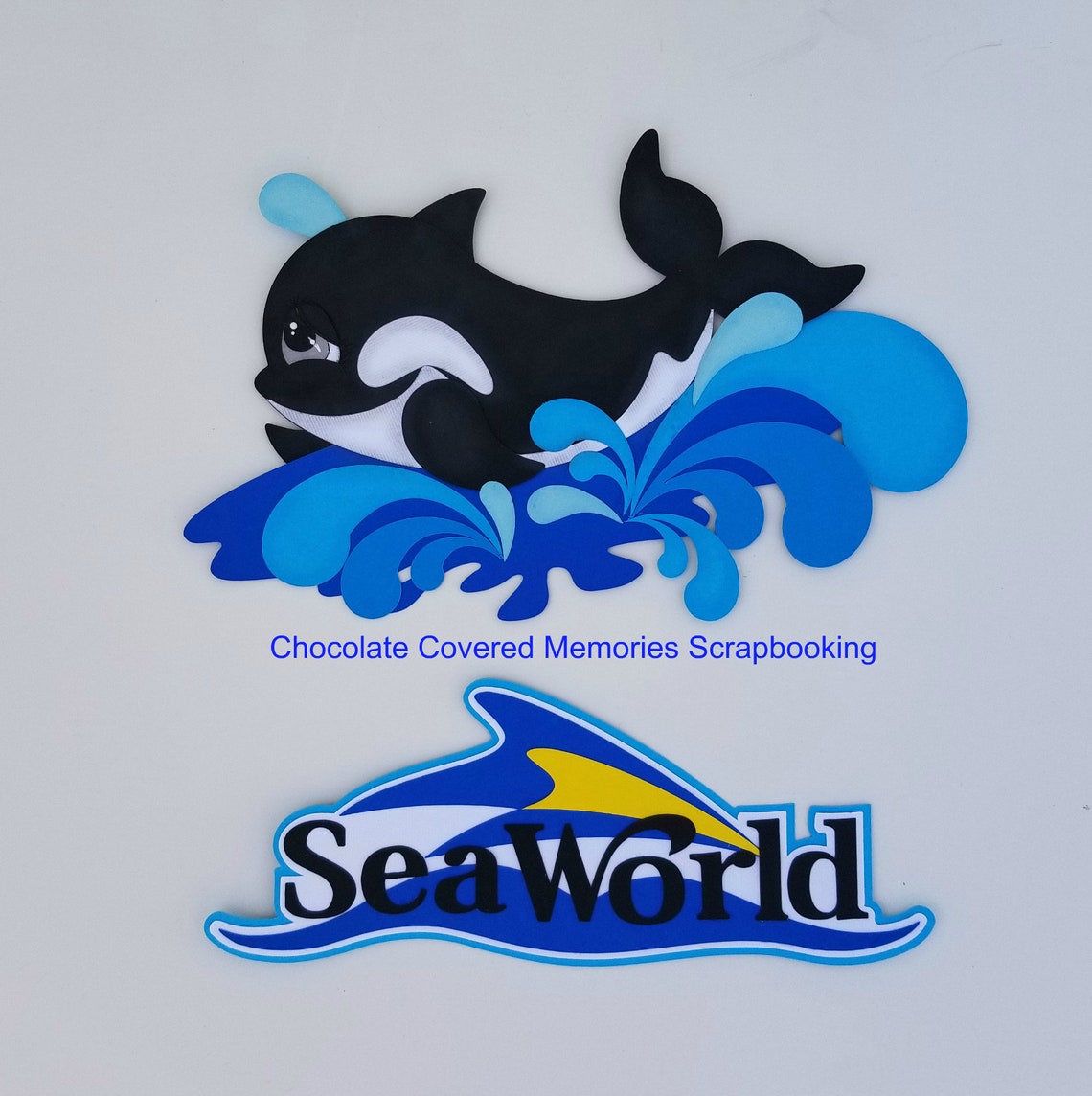 Sea World Title and Orca Killer Whale Shamu Premade Paper Piecing ...