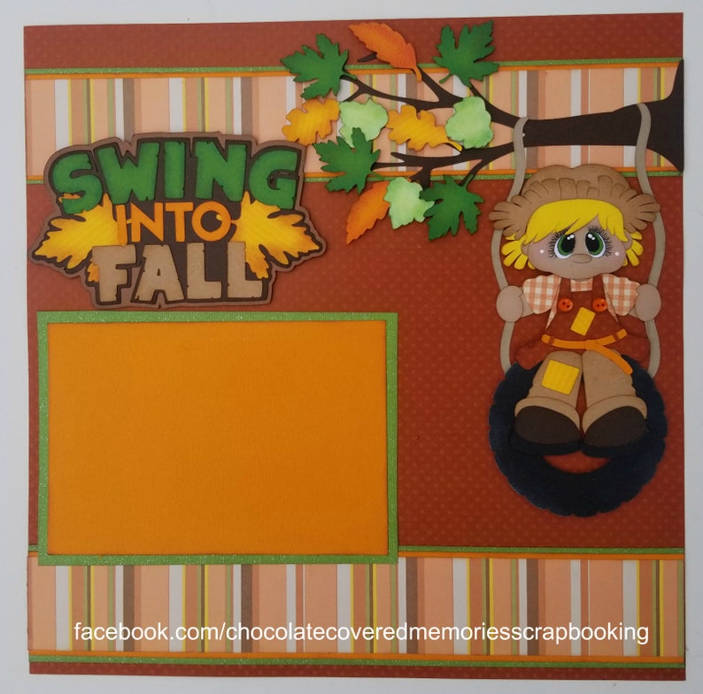 Swing Into Fall Premade Scrapbook Page Paper Piecing for Album 12x12 ...