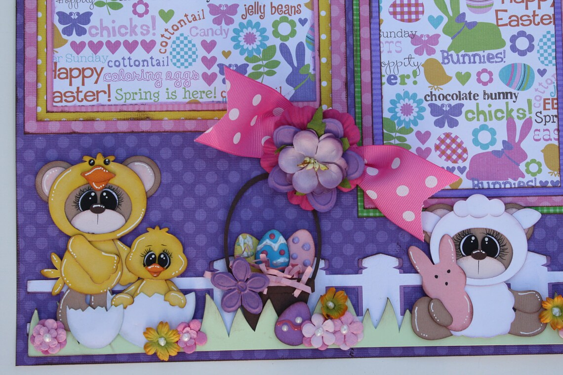 HAPPY EASTER 2 Premade Scrapbook Pages Layout 12x12 Paper Piecing ...