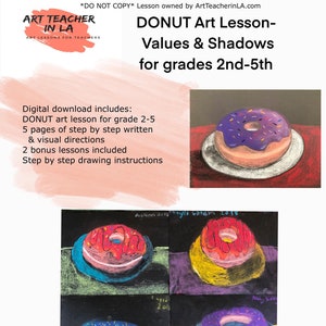 DONUTS Art Lesson- Values & Shadows With Bonus Lessons by Art Teacher ...