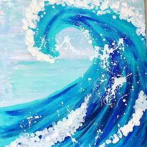 OCEAN WAVE Painting Art Lesson by Art Teacher in LA- Art Lesson Plans ...