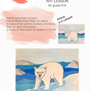 POLAR BEAR Paintings Winter Art Lesson by Art Teacher in LA- Art Lesson ...