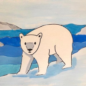 POLAR BEAR Paintings Winter Art Lesson by Art Teacher in LA- Art Lesson ...