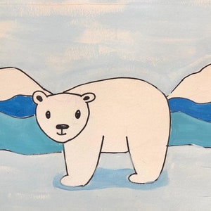 POLAR BEAR Paintings Winter Art Lesson by Art Teacher in LA- Art Lesson ...