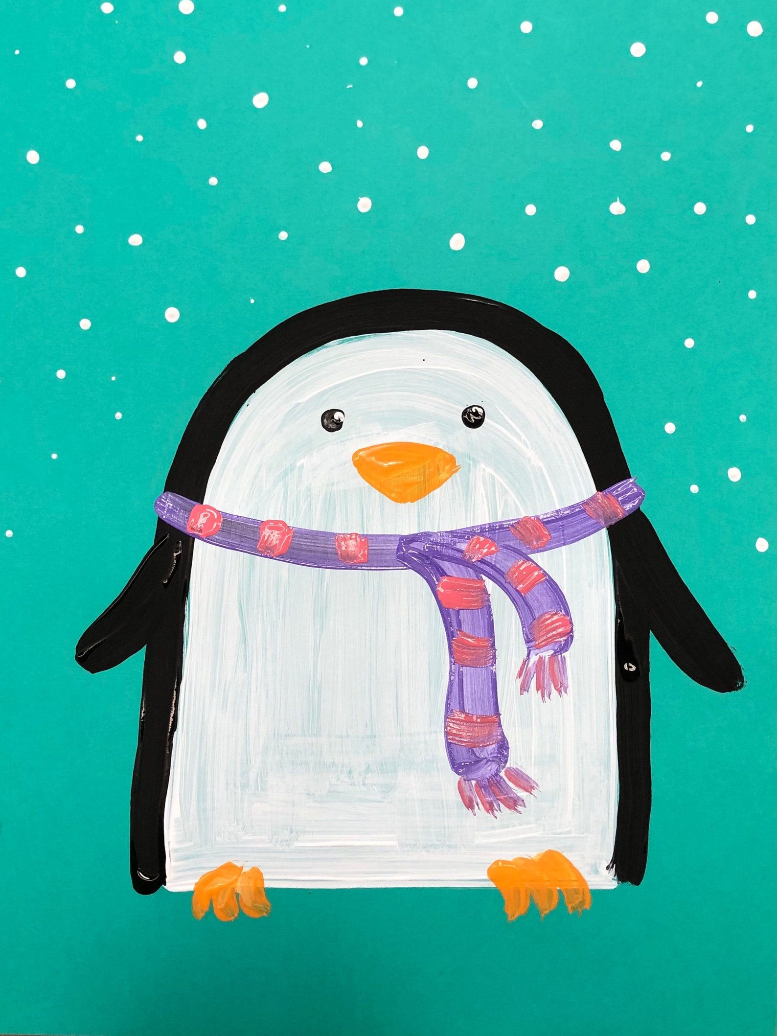 PAINTED PENGUINS Winter Art Lesson by Art Teacher in LA- Art Lesson ...