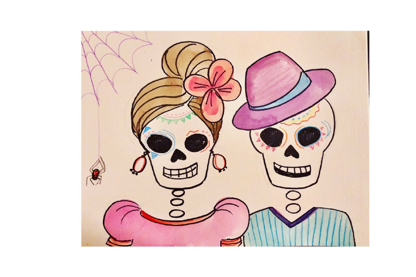 Painted Skeletons Art Lesson- With Bonus Dia De Los Muertos Lesson by ...