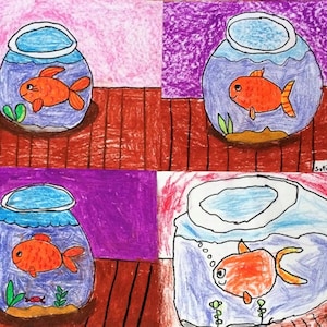 FISH BOWL Art Lesson Grade K-3 by Art Teacher in LA- Art Lesson Plans ...