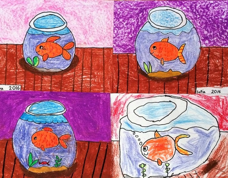 FISH BOWL Art Lesson Grade K-3 by Art Teacher in LA Art Lesson Plans ...