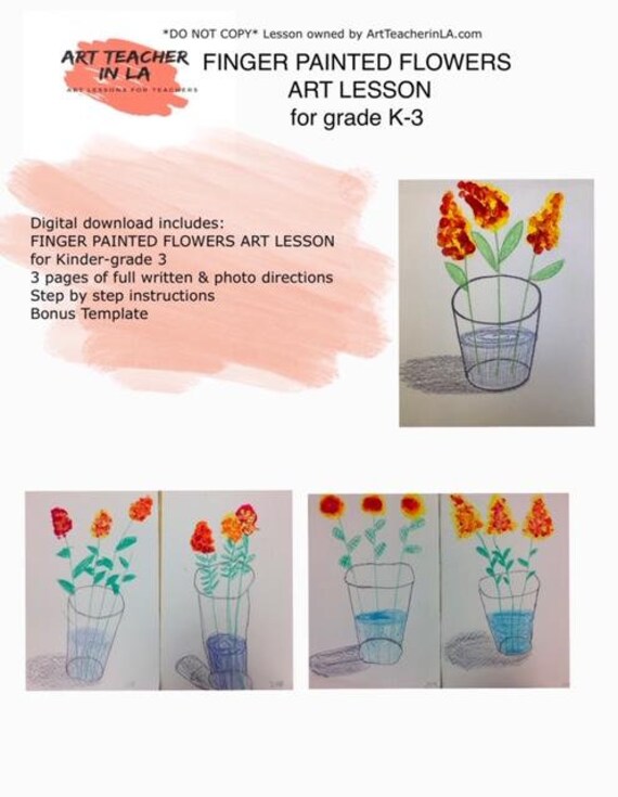 PAINTED FLOWERS Art Lesson by Art Teacher in LA Art lesson | Etsy