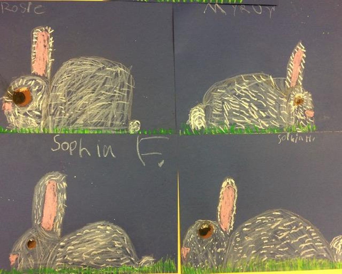 TEXTURE BUNNY Art Lesson by Art Teacher in LA- Art Lesson Plans ...