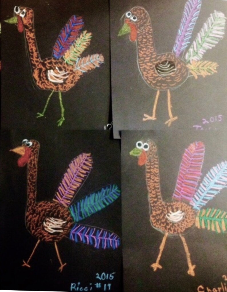 TEXTURE TURKEYS Fall Art Lesson by Art Teacher in LA- Art Lesson Plans ...