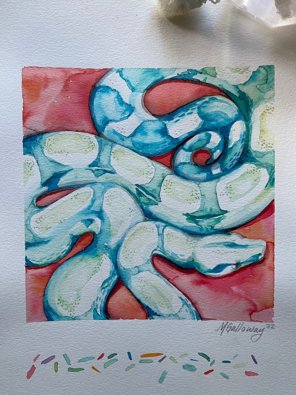 Watercolor Blue and Green Snake Digital Download Wall Art – Instant ...