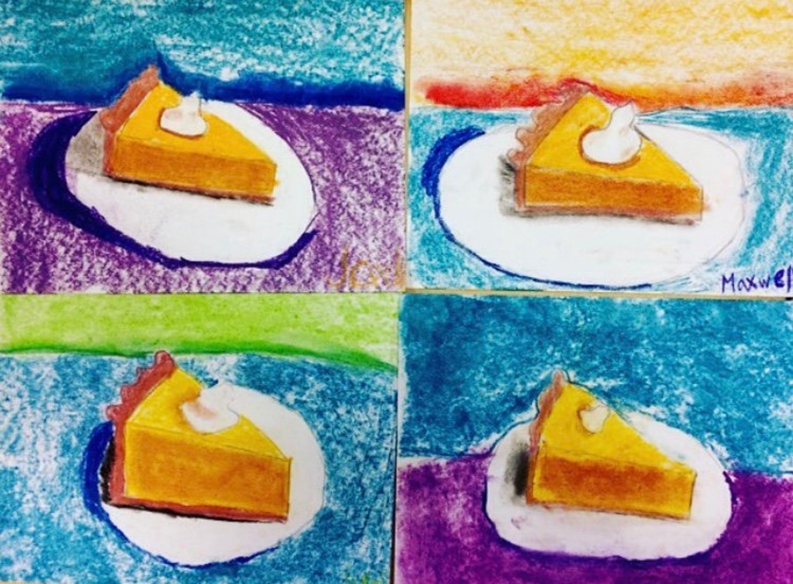 PUMPKIN PIE Fall Art Lesson- With Bonus Cake Slice Lesson by Art ...