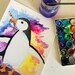 RAINBOW PENGUIN Paintings Winter Art Lesson by Art Teacher in LA- Art ...