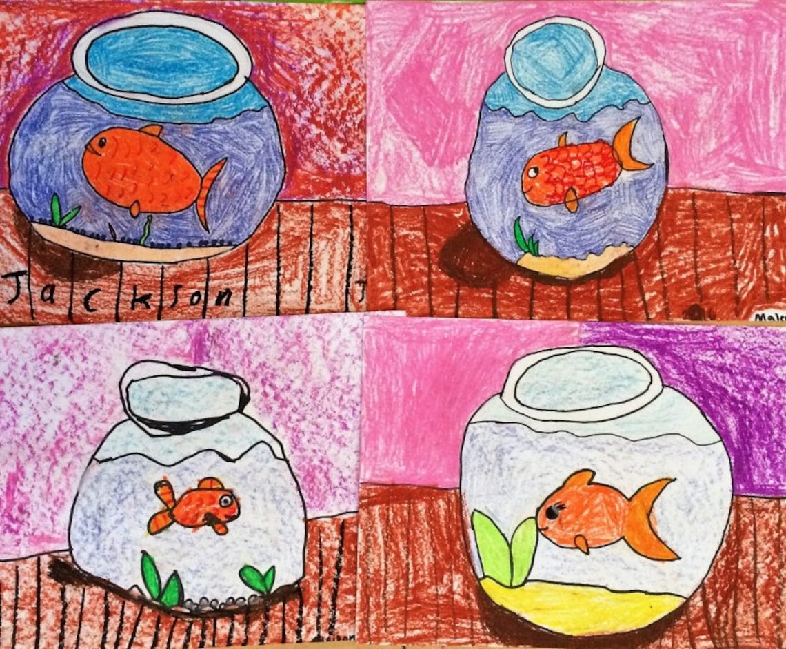 FISH BOWL Art Lesson Grade K-3 by Art Teacher in LA Art | Etsy