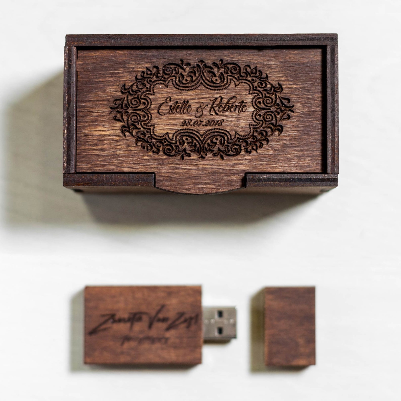 USB Flash Drive Box Wedding USB Drive option Wood USB Stick - Etsy