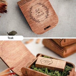 Personalized Wooden USB Box With Engraved Flash Drive – Wedding USB ...