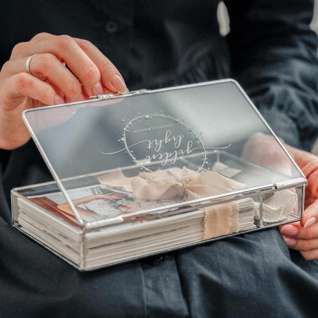 Glass Photo Box for 4x6 Prints and Crystal USB Pen Drive (option ...
