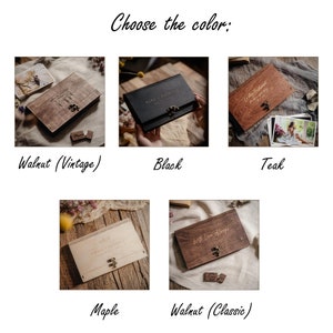 6x8 Photo Box for Wedding Prints With USB Flash Drive 3.0, Wooden Photo ...