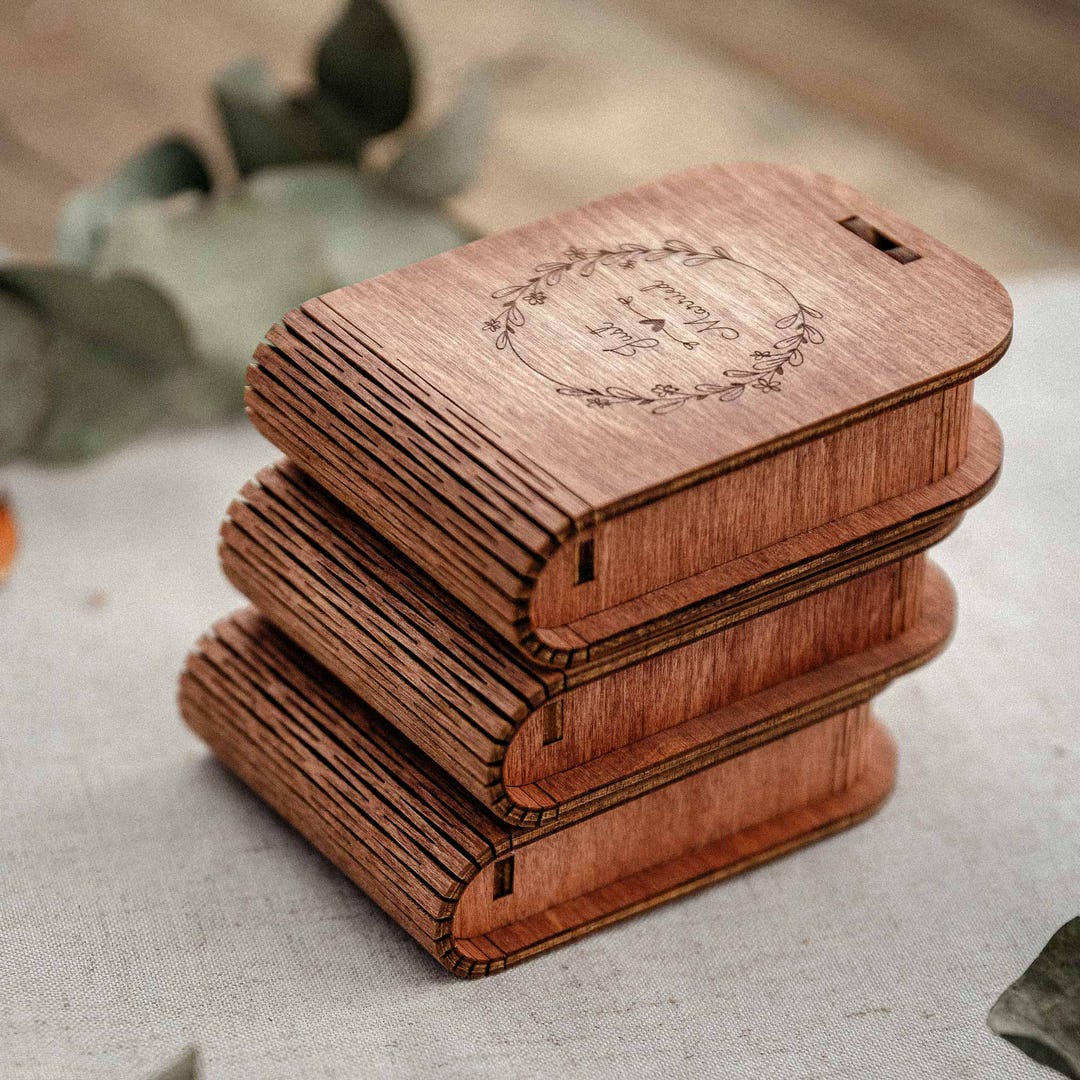 10-pack | Personalized Wooden USB Box With Optional USB 3.0 Flash Drive ...