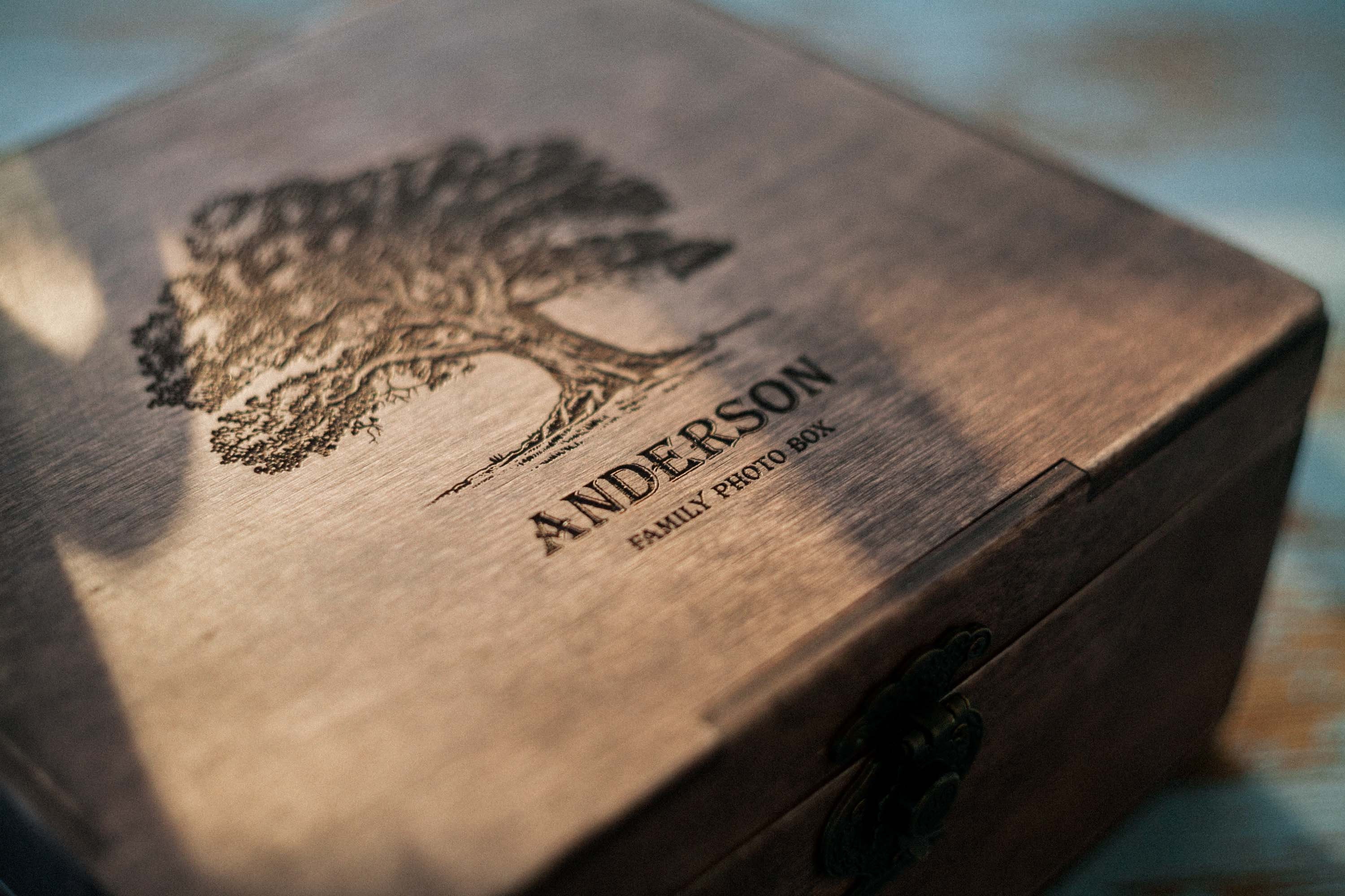 Personalized 4x6 Wooden Photo Box With USB Drive - Family Keepsake ...