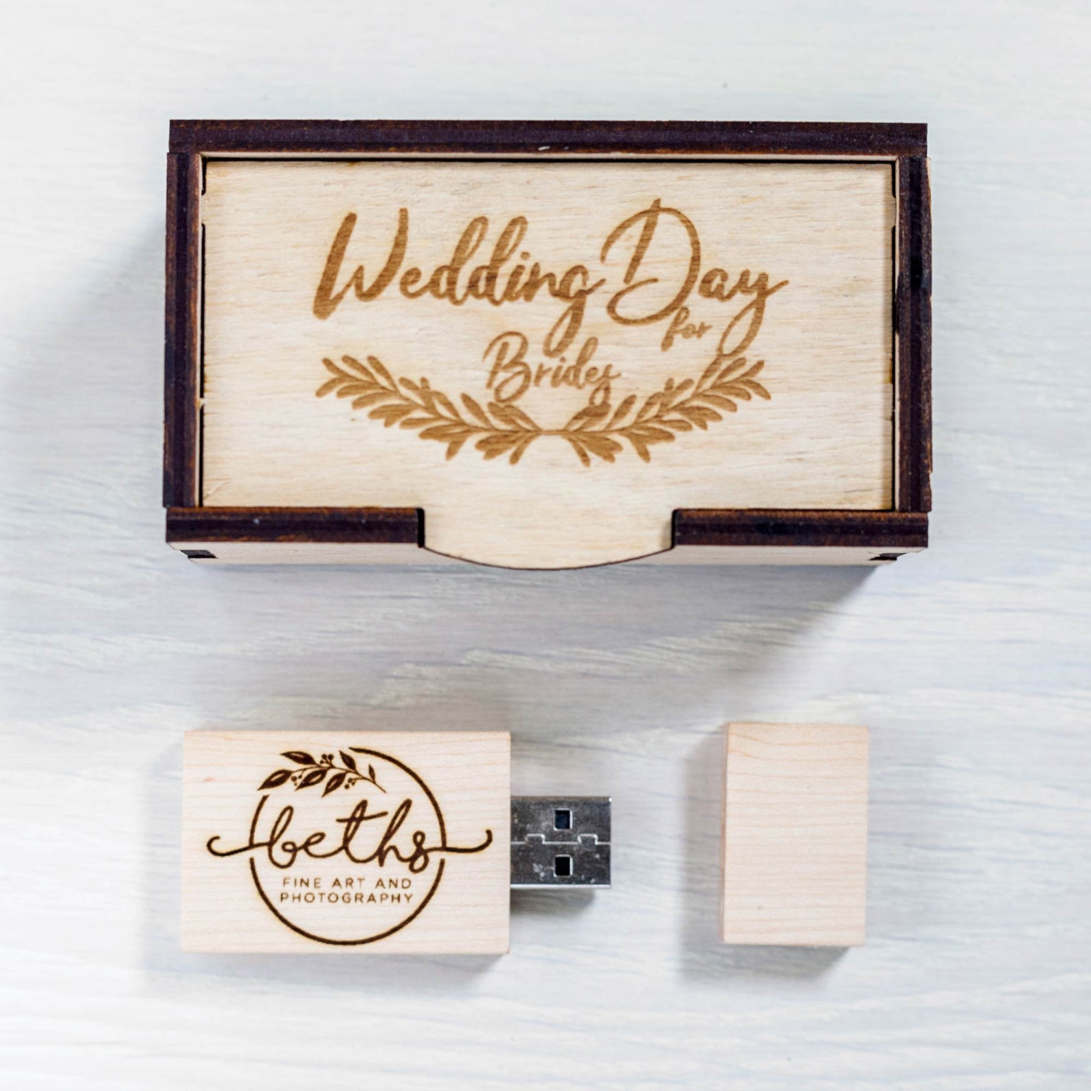 USB Flash Drive Box Wedding USB Drive option Wood USB Stick - Etsy