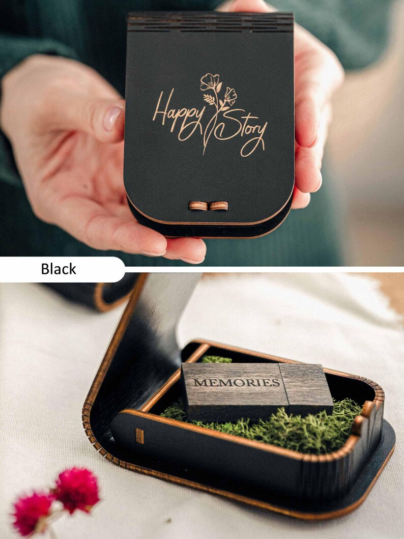 10-pack | Personalized Wooden USB Box With Optional USB 3.0 Flash Drive ...